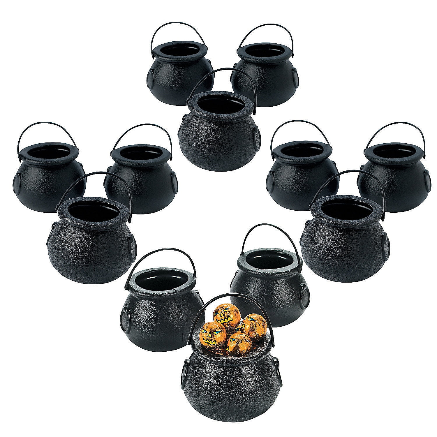 Fun Express Bulk 144 Pieces Black Cauldron Candy Buckets - Walmart.com