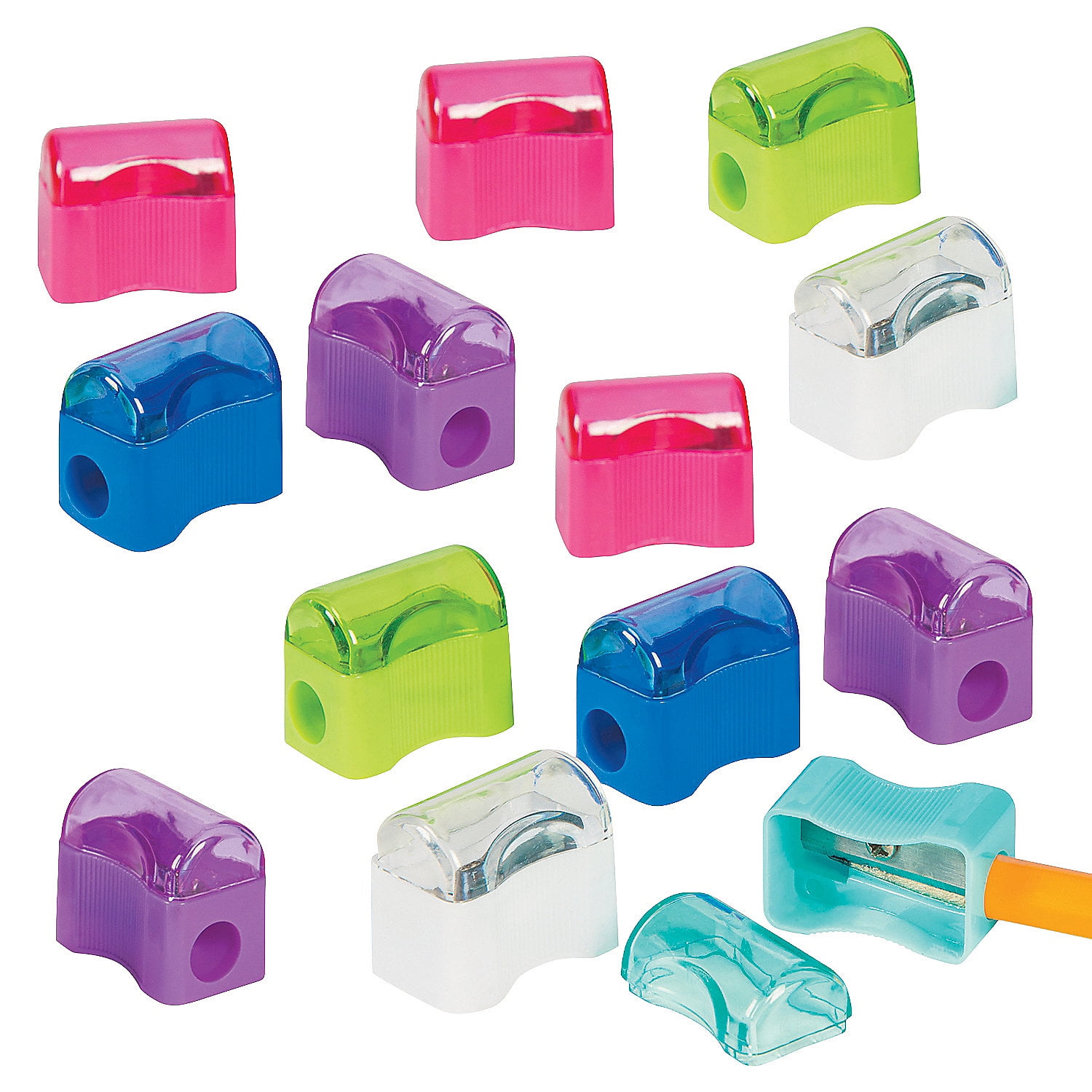 Fun Express Bulk 144 Pieces Colorful Pencil Sharpeners - Walmart.com