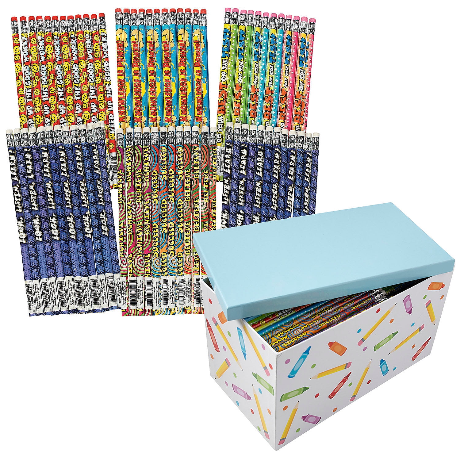 Fun Express Bulk 289 Pieces Motivational Pencil Box Kit - Walmart.com