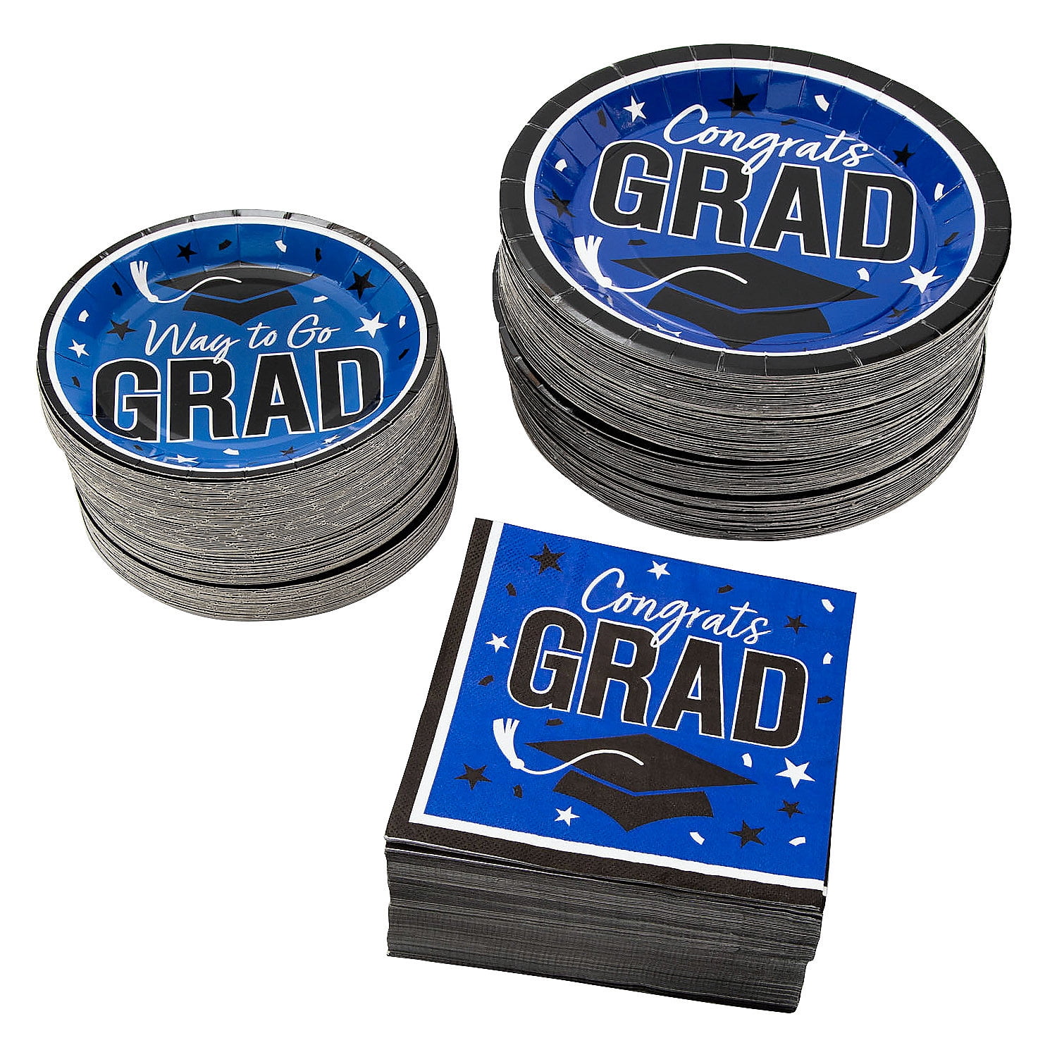Fun Express Bulk 300 Pieces Blue Congrats Grad Graduation Party ...