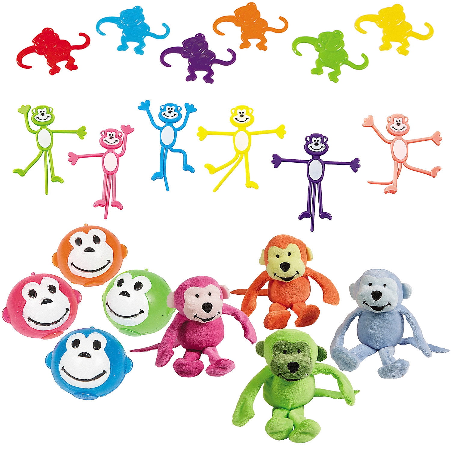 Fun Express Bulk 448 Pieces Neon Monkey Novelty Toy & Handout ...