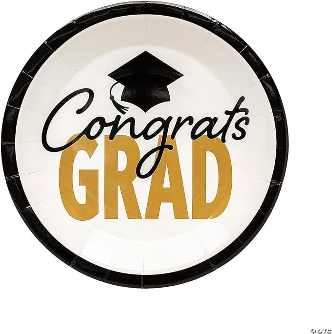 Fun Express Bulk 50 Count Black & Gold Graduation Party Congrats Grad ...