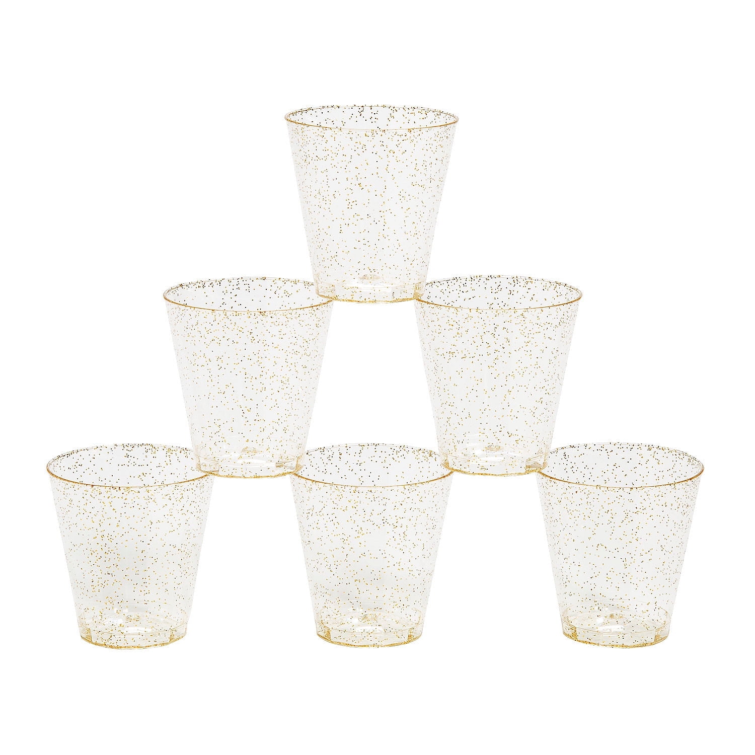 Fun Express Bulk 50 Count Gold Glitter Plastic Shot Glasses - Walmart.com