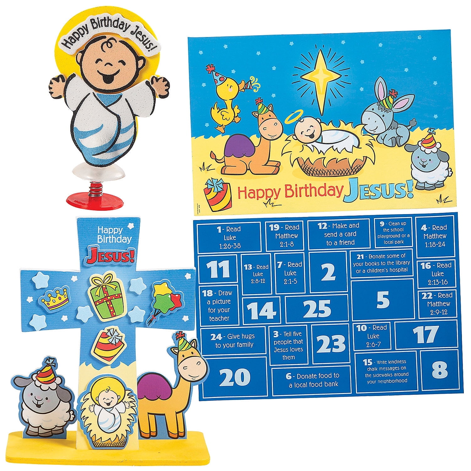 Fun Express Bulk 72 Piece Happy Birthday Jesus Christmas Activity ...