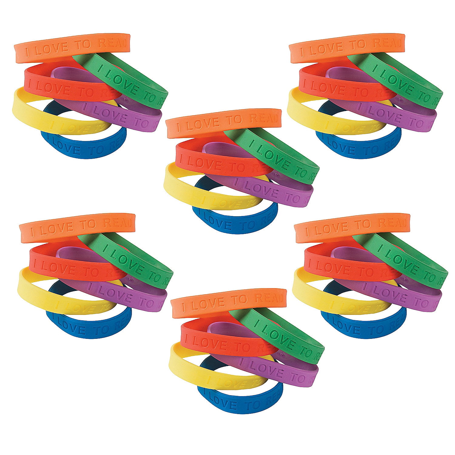 Fun Express Bulk 72 Pieces I Love to Read Bracelets - Walmart.com