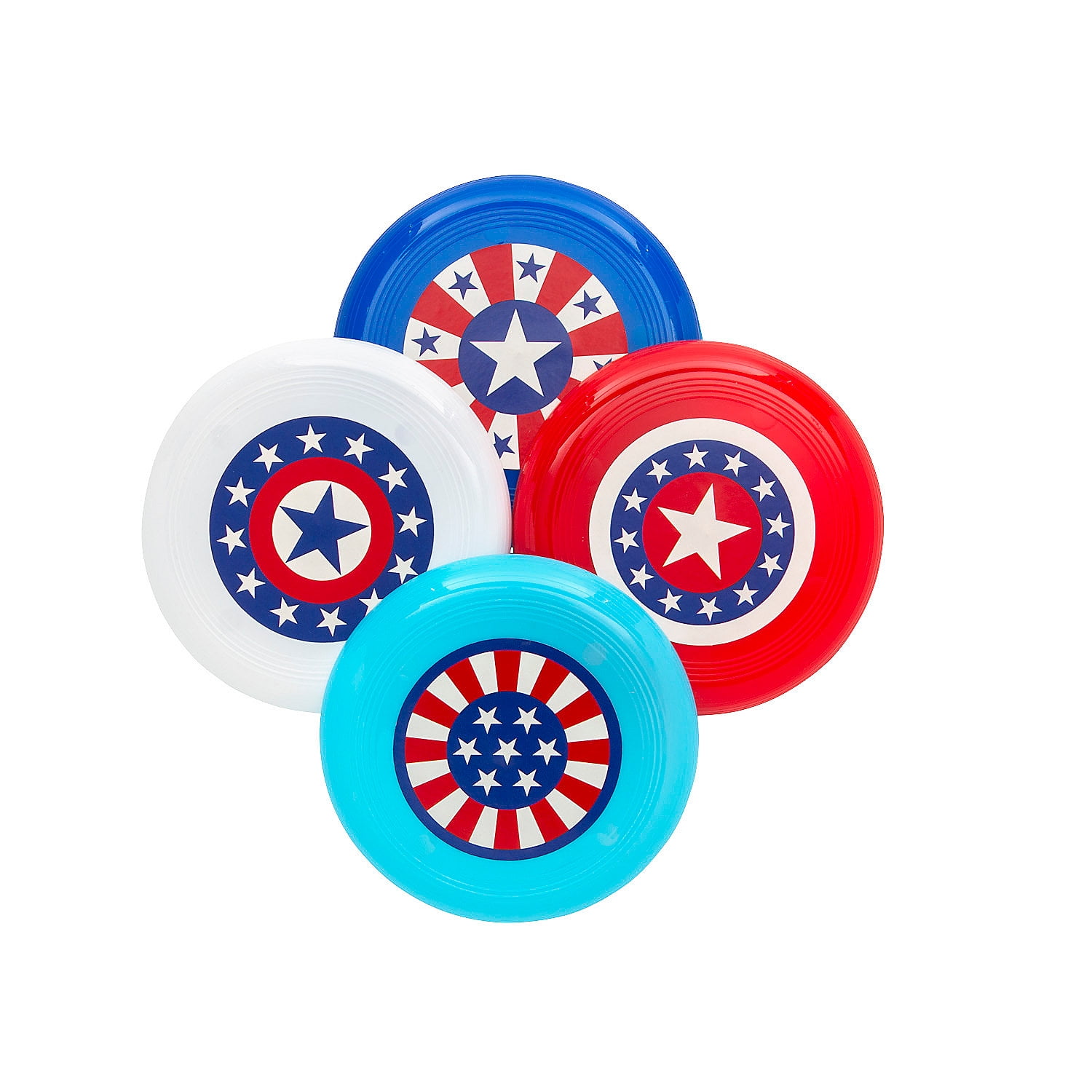 Fun Express Bulk 72 Pieces Mini Patriotic Flying Discs - Walmart.com