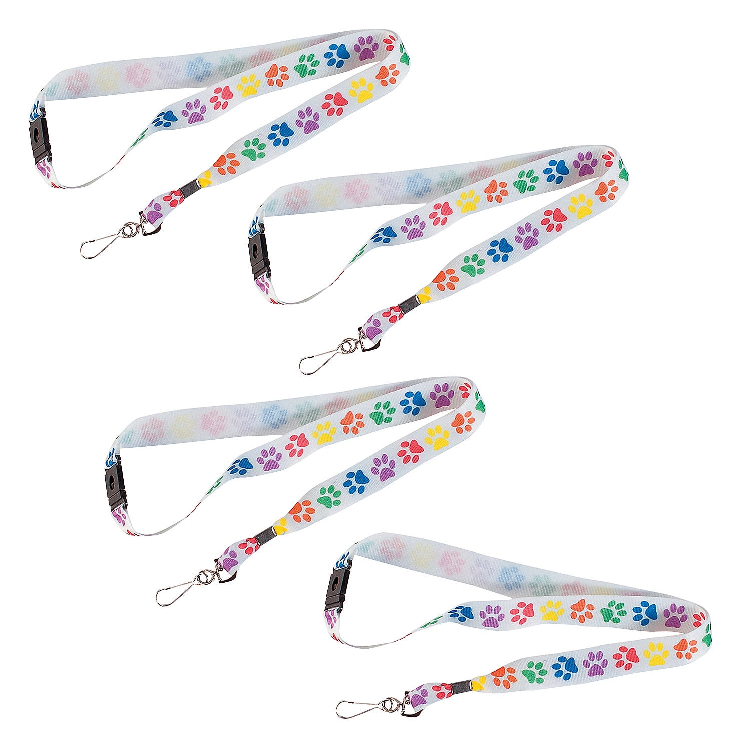 Fun Express Bulk 72 Pieces Paw Print Breakaway Lanyards - Walmart.com