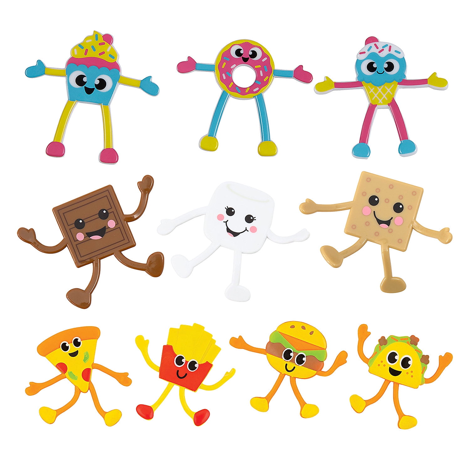 Fun Express Bulk 96 Pieces Food Character Bendables Assortment ...
