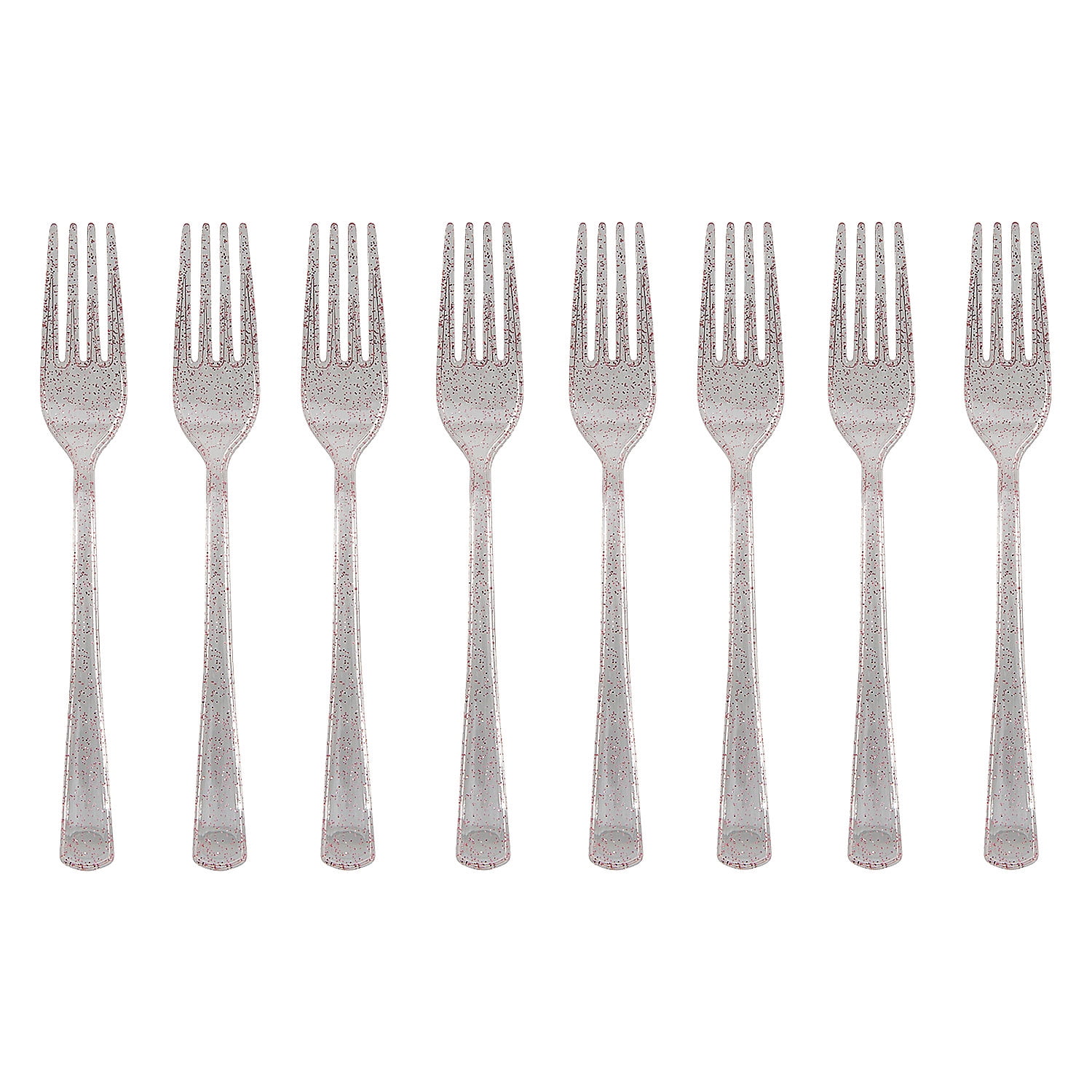 Fun Express Bulk 96 Pieces Pink Glitter Plastic Forks - Walmart.com