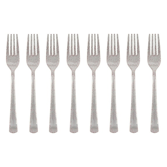 Fun Express Bulk 96 Pieces Pink Glitter Plastic Forks - Walmart.com