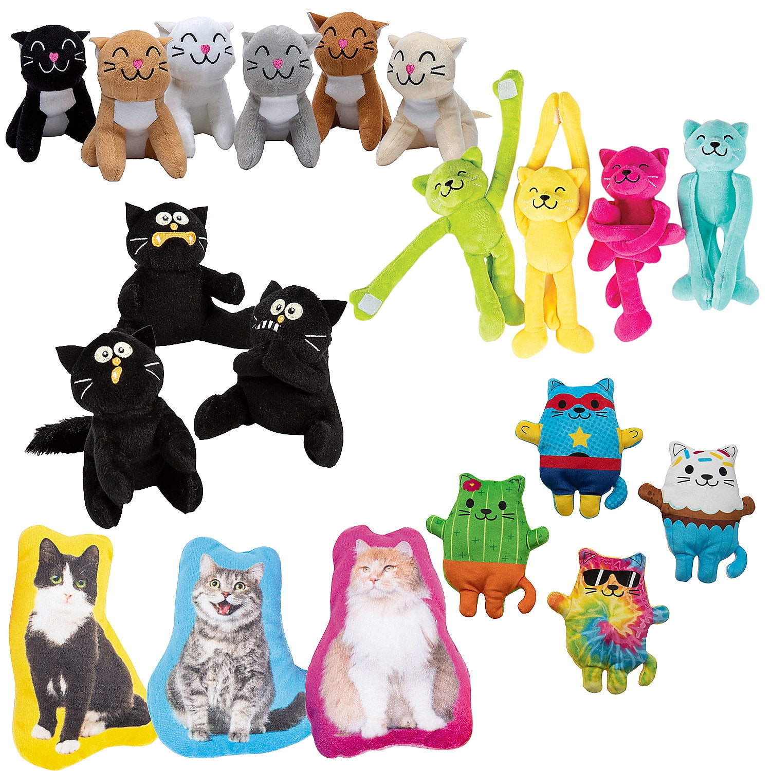 Fun Express Bulk 96 Pieces Stuffed Cat Character Toys & Handouts ...