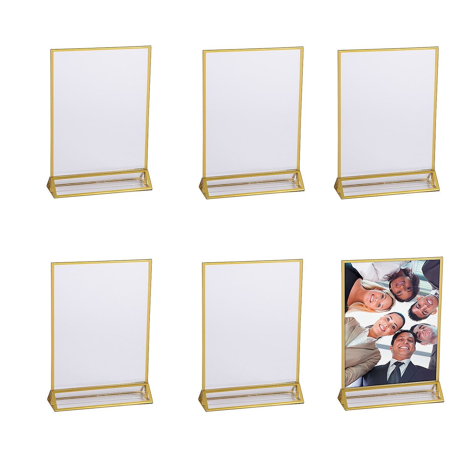 Fun Express Bulk Clear Table Frames with Gold Trim 6 Pieces - Walmart.com