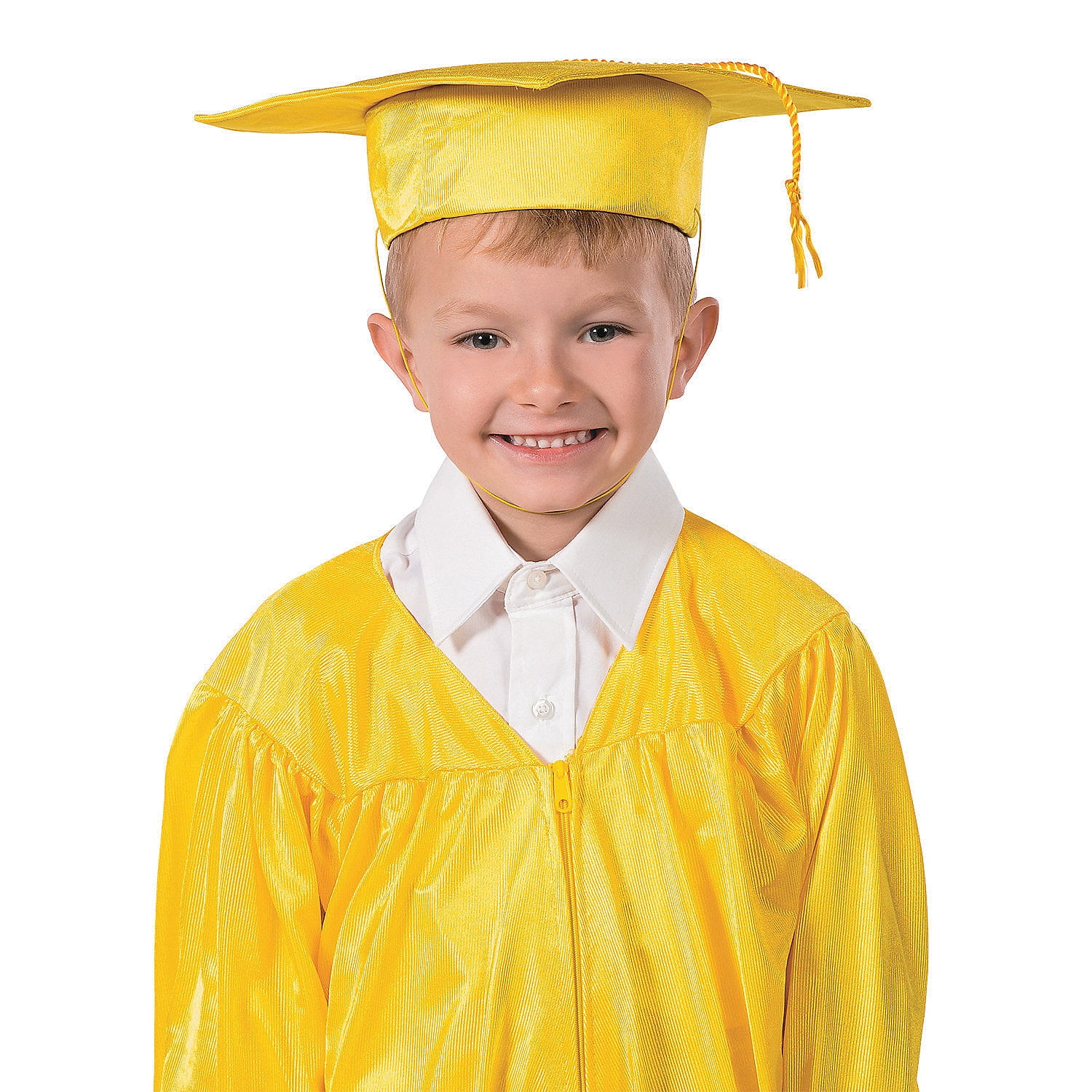 Fun Express Bulk Elementary School Shiny Yellow Graduation Cap & Gown ...