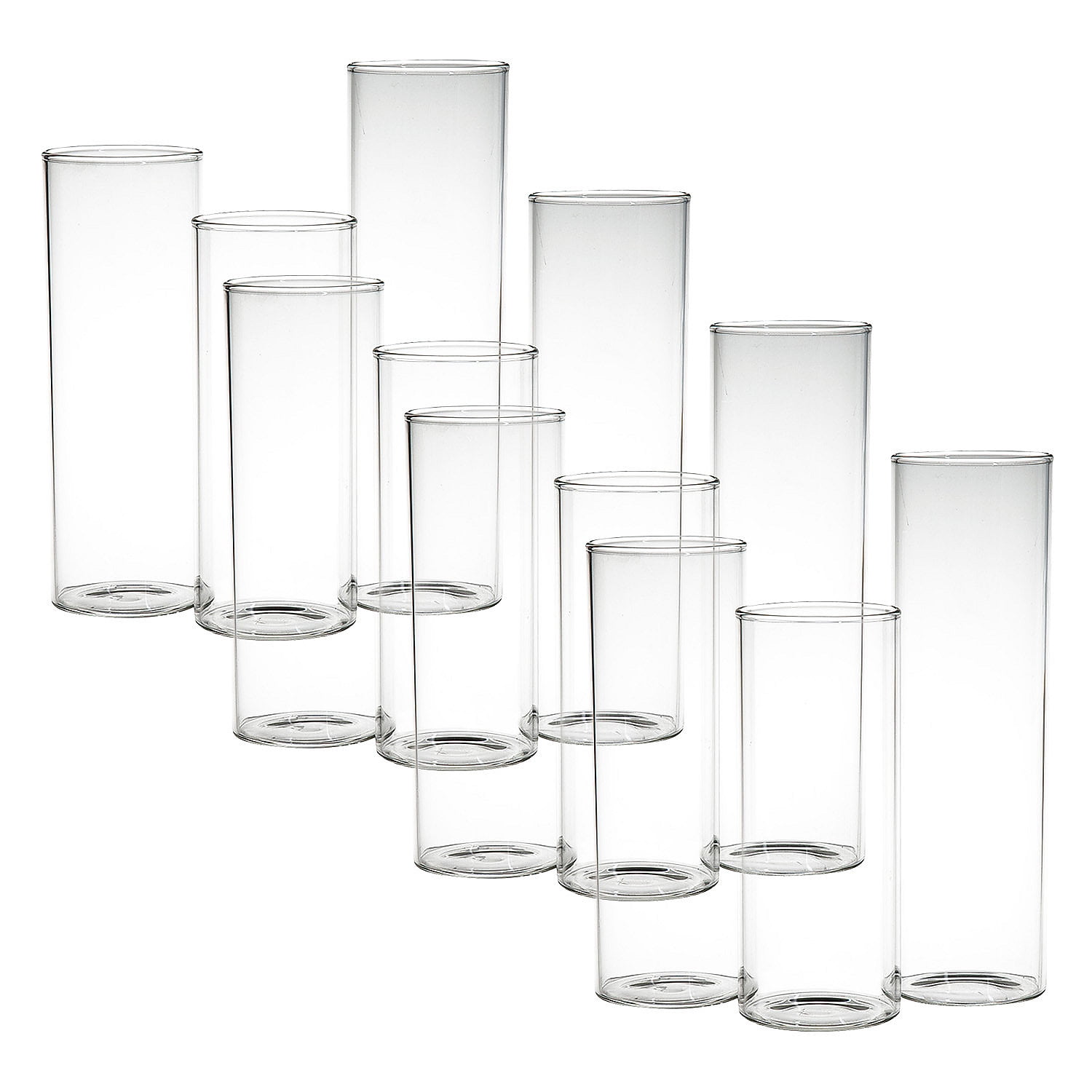 Fun Express Bulk Glass Cylinder Vase Set - 12 Pc - Walmart.com
