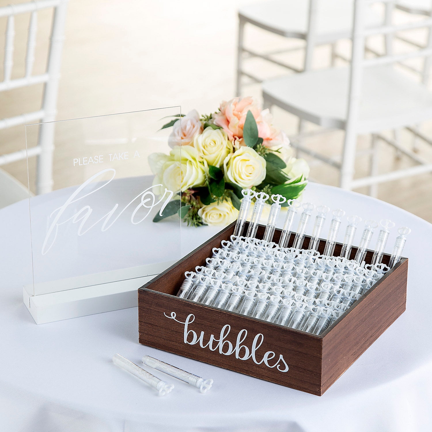 Fun Express Bulk Heart Bubble Bottles Wedding Favor Kit with 10" x 10 ...