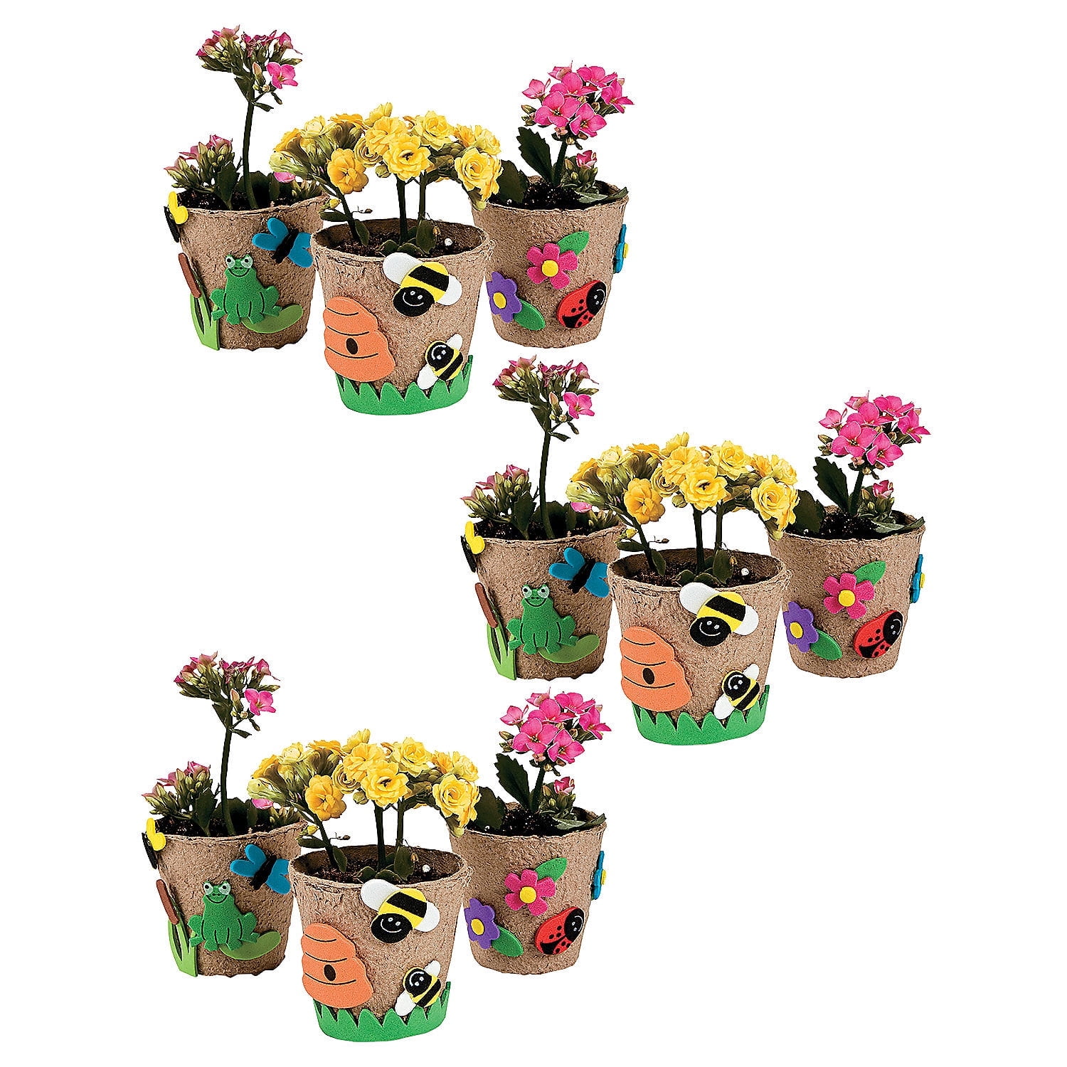 Fun Express Bulk Mini Papier-Mâché Garden Pot Craft Kit - Makes 48 ...