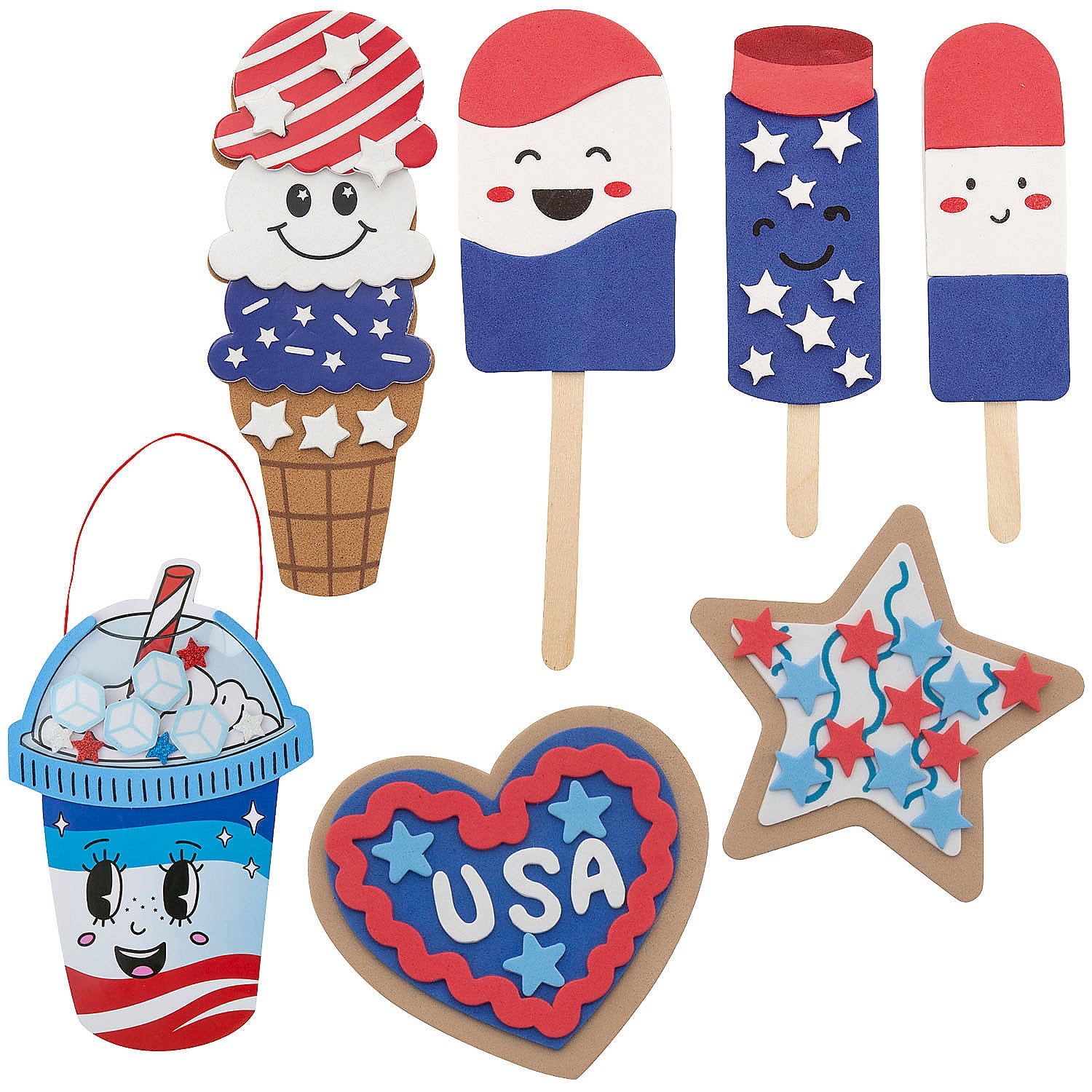 Fun Express Bulk Patriotic Sweet Treat Craft Kit Assortment - Makes 48 ...