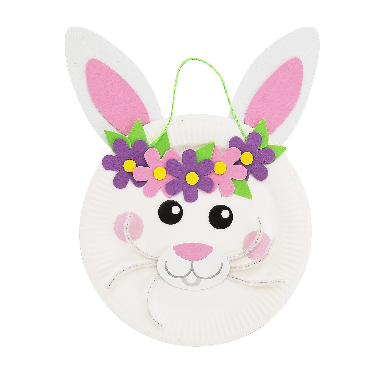 Fun Express Bunny with Flowers Paper Plate Craft Kit - Makes 12 ...