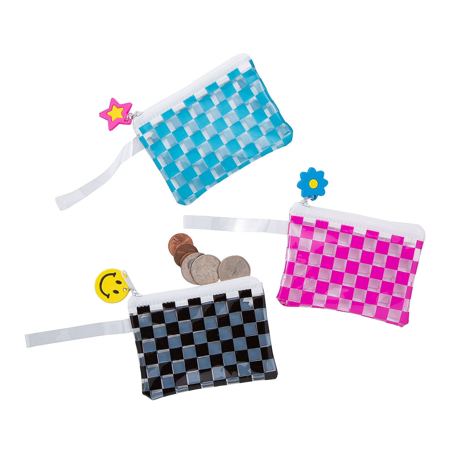 Fun Express Checkered Coin Purses - 12 Pc - Walmart.com