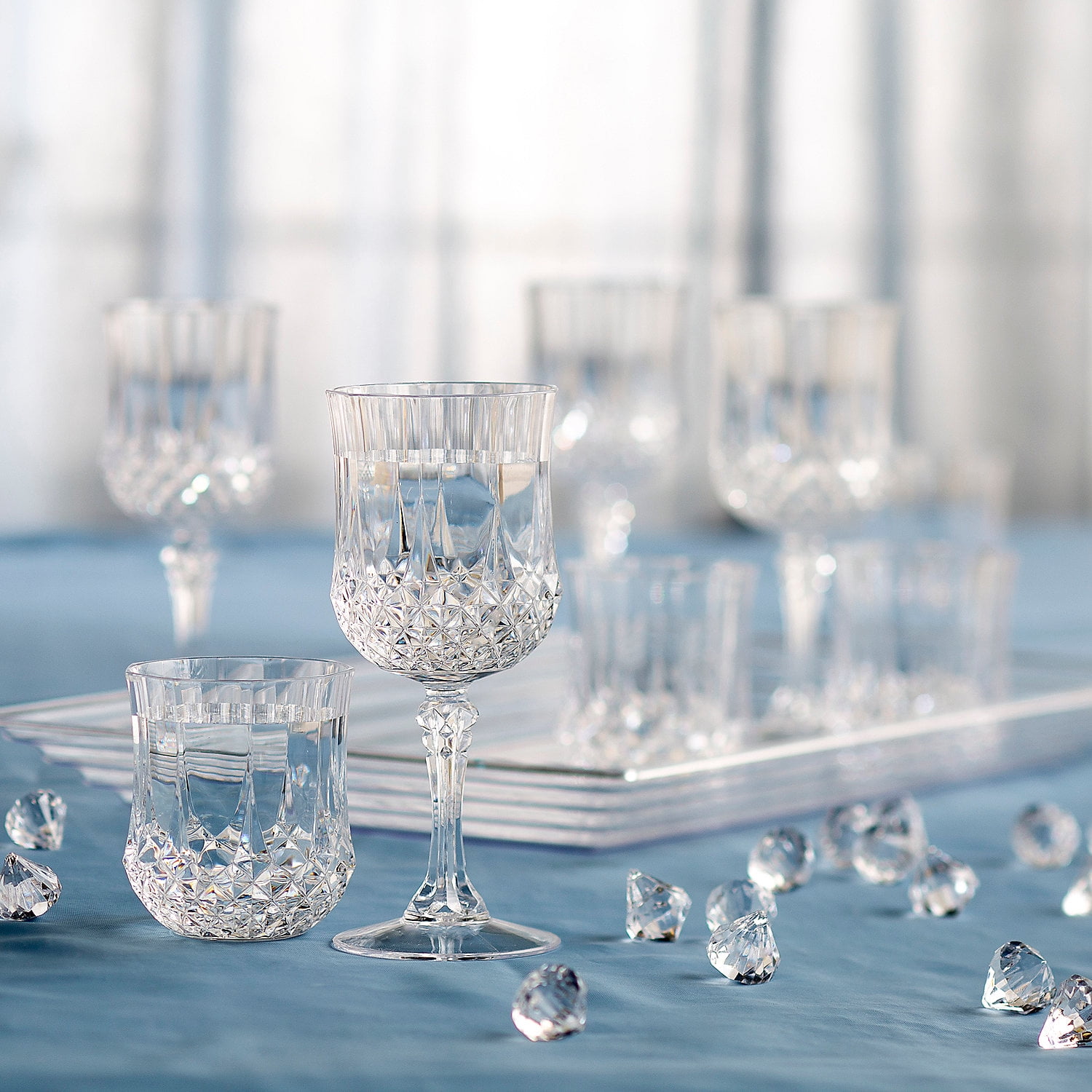 Fun Express Clear Plastic Wine Glass Kit, 48 Pieces - Walmart.com
