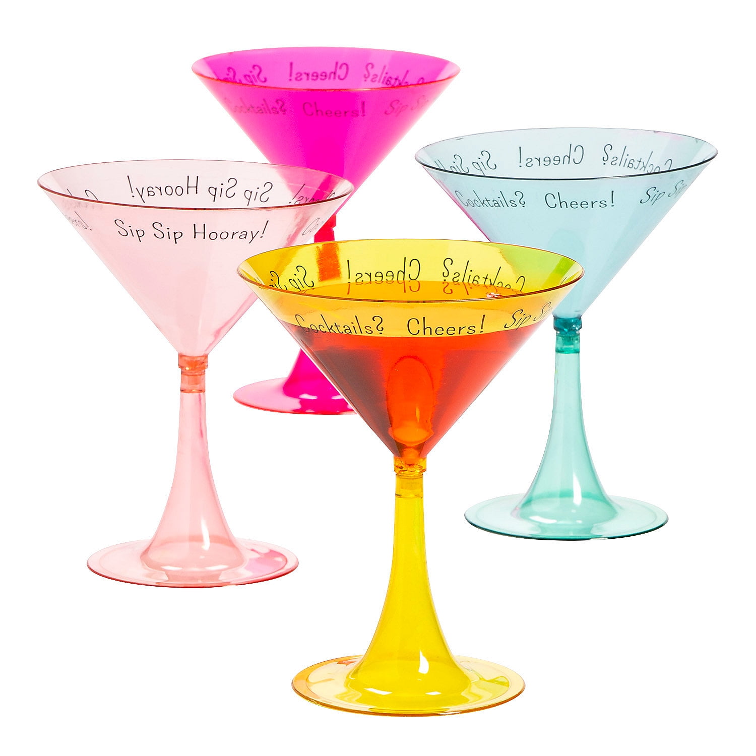 Fun Express Cocktail Party Plastic Martini Glasses, Set of 4 - Walmart.com