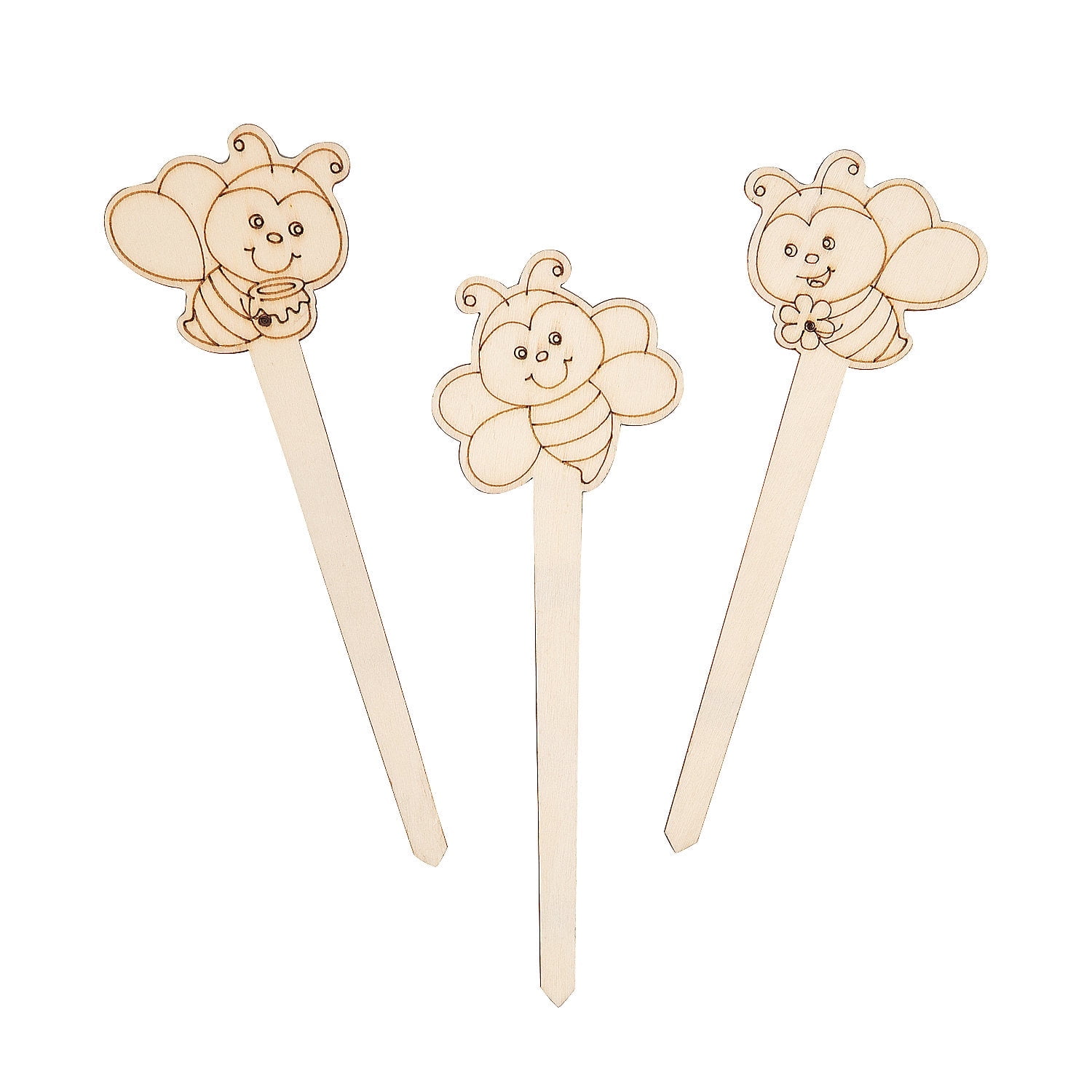 Fun Express Color Your Own Bee Plant Stakes Set – Creative DIY Garden ...