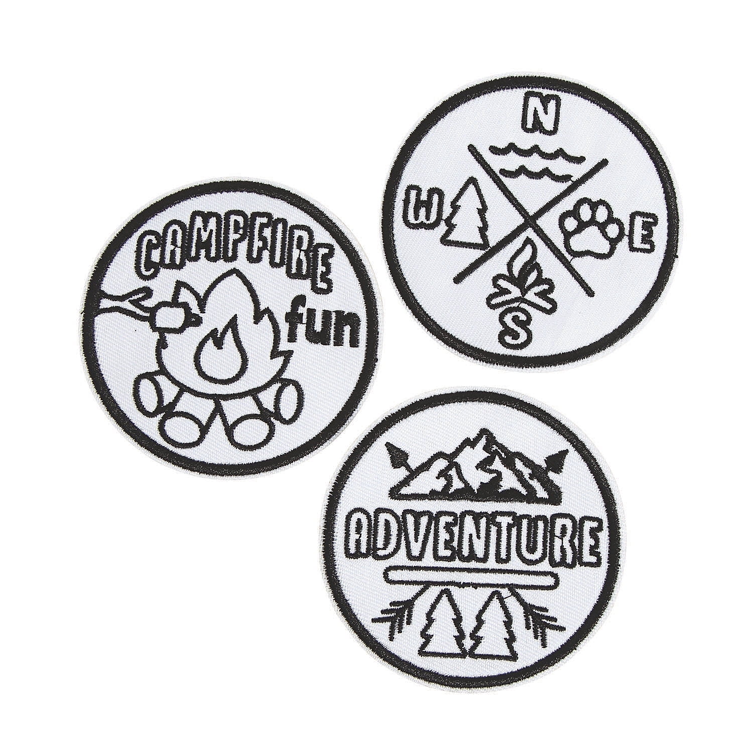 Fun Express Color Your Own Iron-On Camp Patches Craft Kit - DIY Craft ...