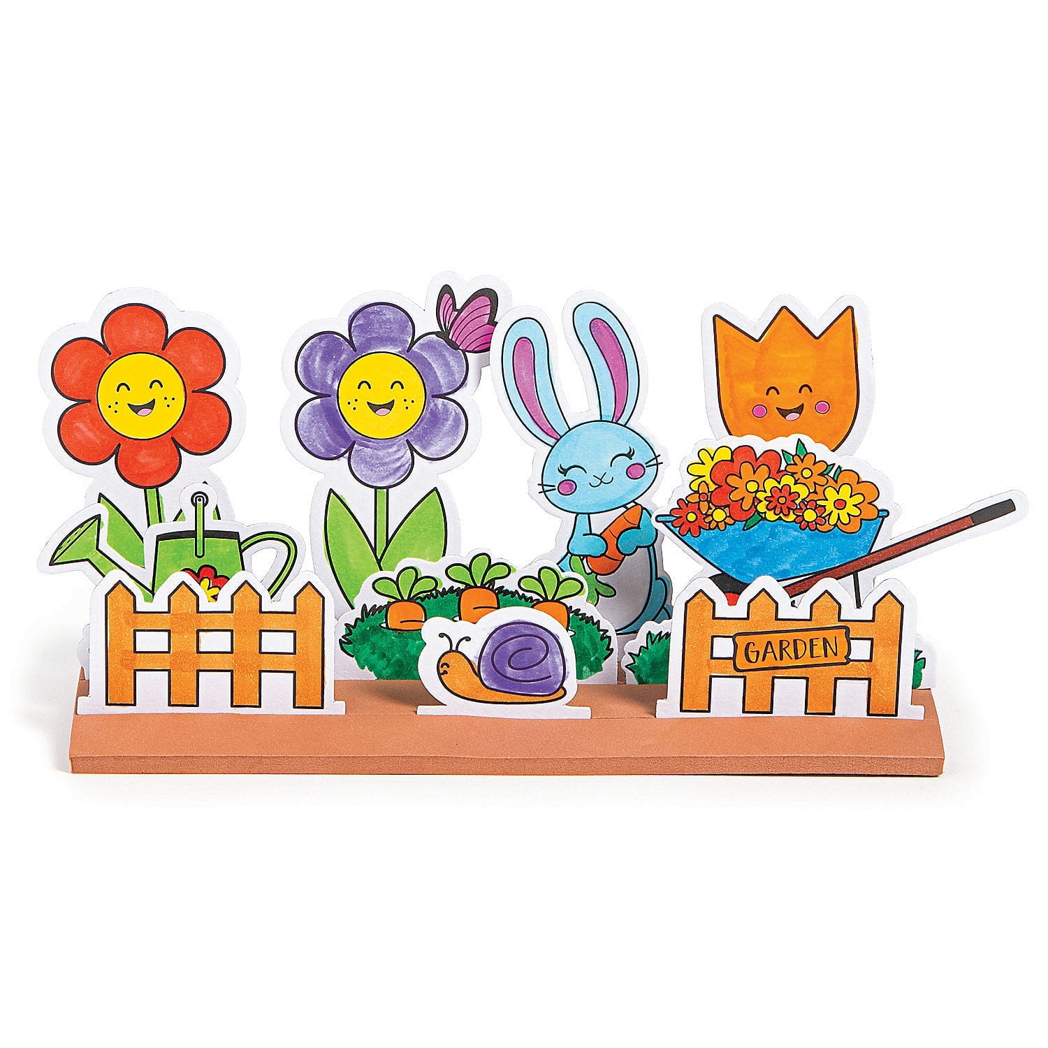 Fun Express Color Your Own Spring Garden Craft Kit - DIY Arts & Crafts ...