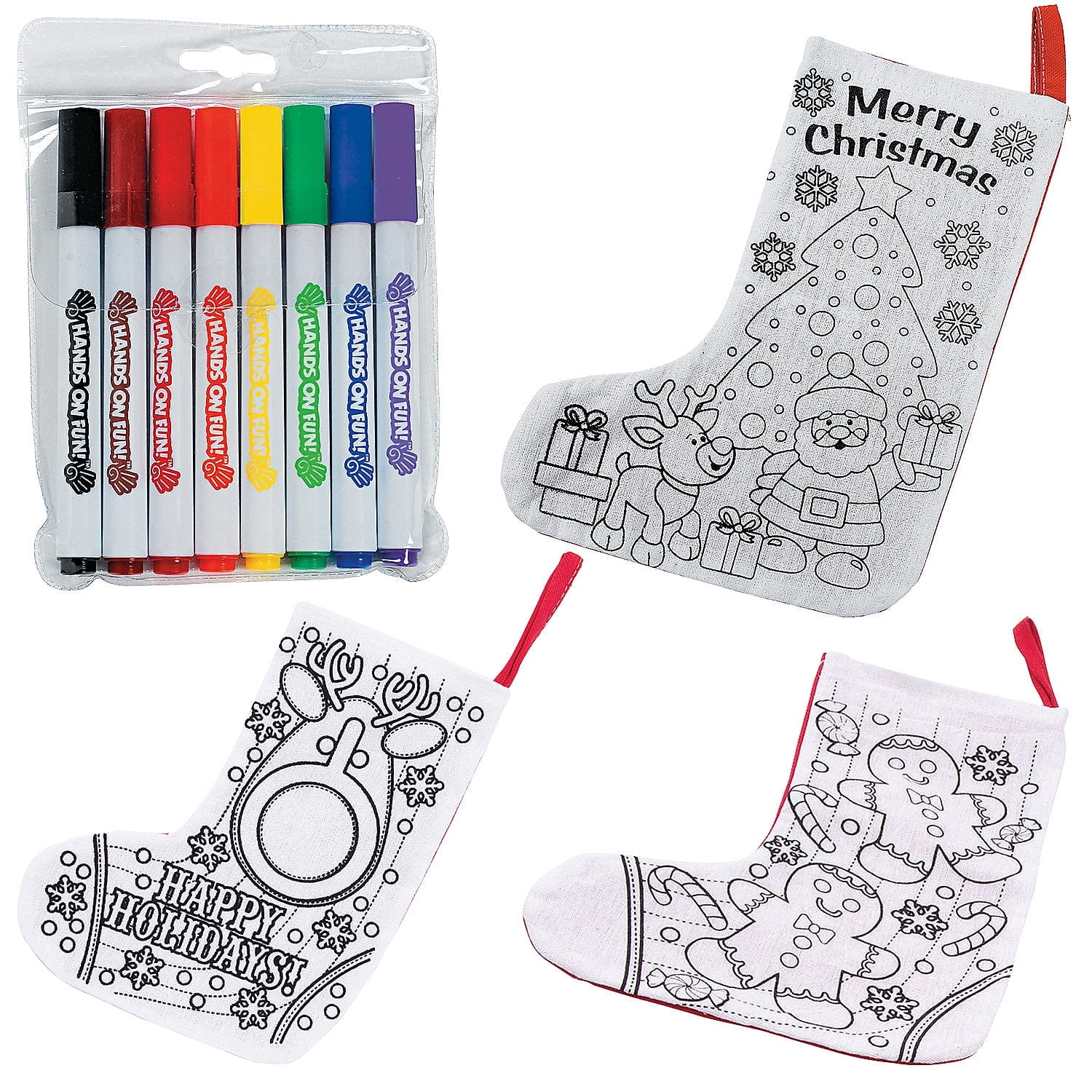 Fun Express Color Your Own Christmas Stocking Kit for 36 - Walmart.com