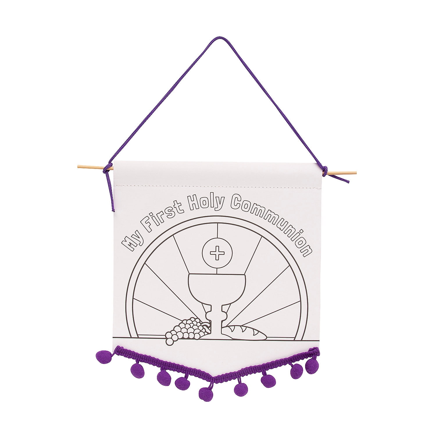 Fun Express Color Your Own First Communion Banners with Pom-Pom Trim ...