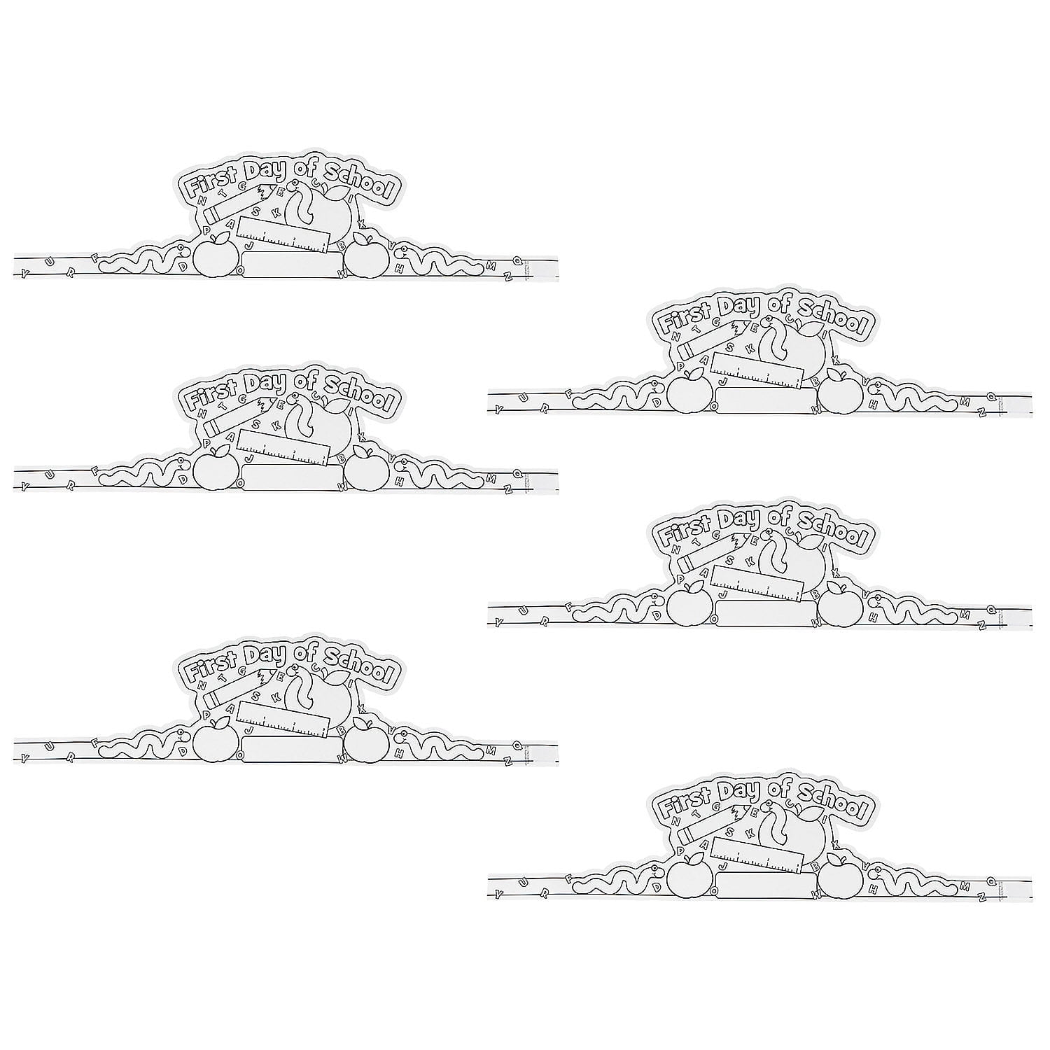 Fun Express Color Your Own First Day of School Crowns Bulk 48 Pc ...