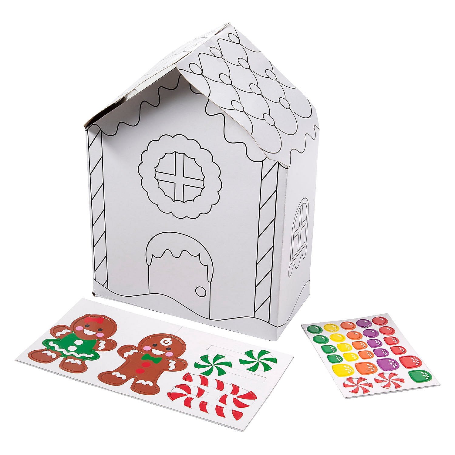 Fun Express Color Your Own Gingerbread Houses - 12 Pc - Walmart.com
