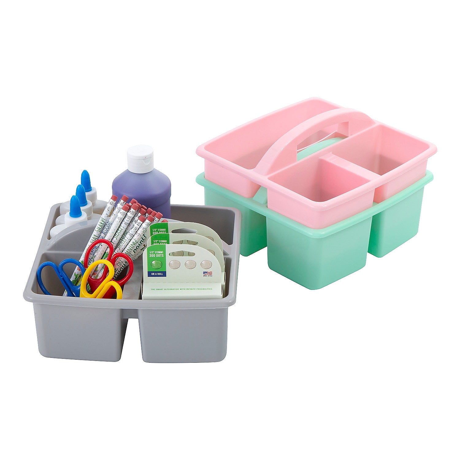 Fun Express Compartment Pastel Classroom Storage Caddies - 6 Pieces ...