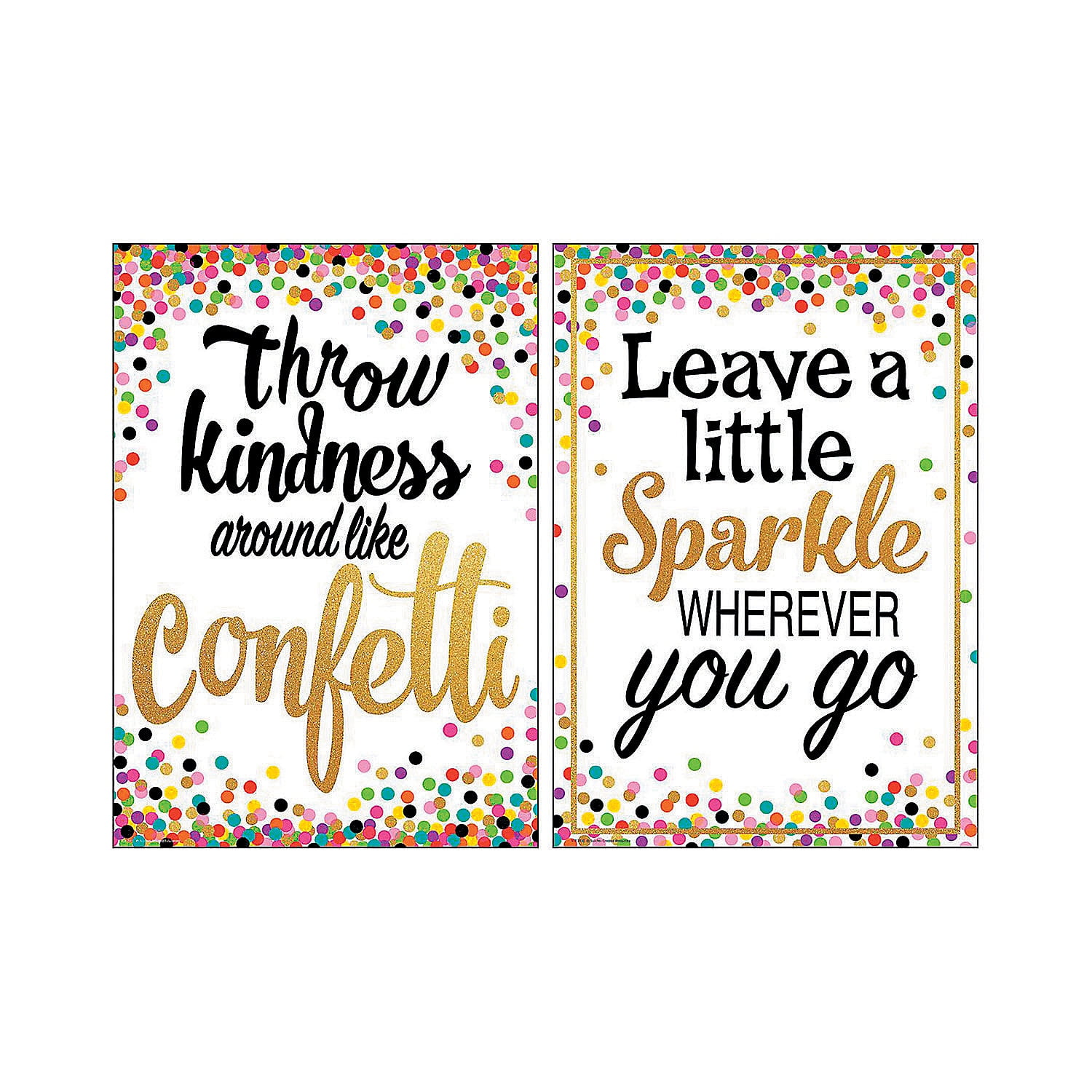 13 1/2" x 19" Multicolored Confetti Positive Posters - 2 Pc. - Walmart.com