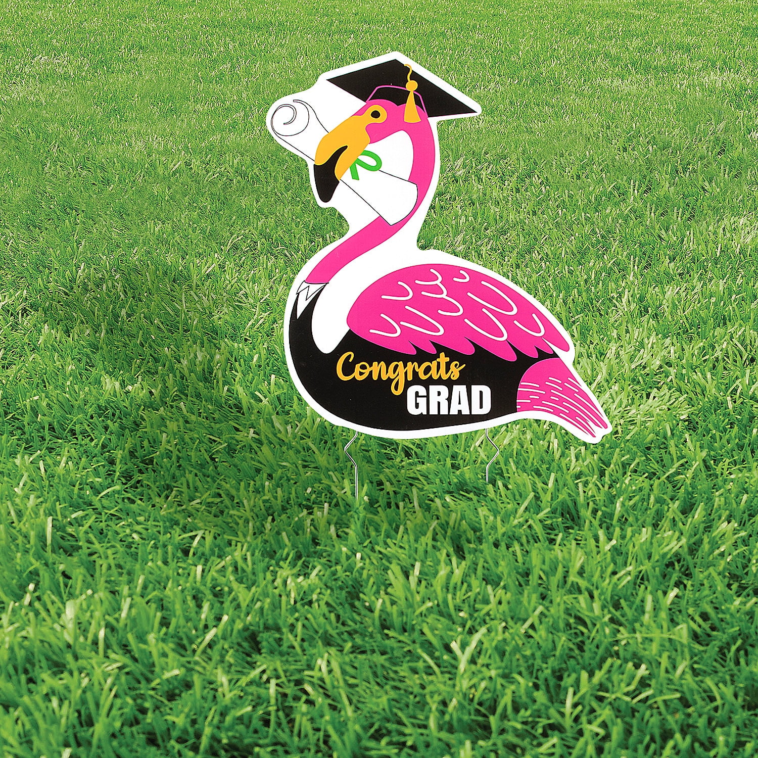 Fun Express Congrats Grad Flamingo Yard Sign - Walmart.com
