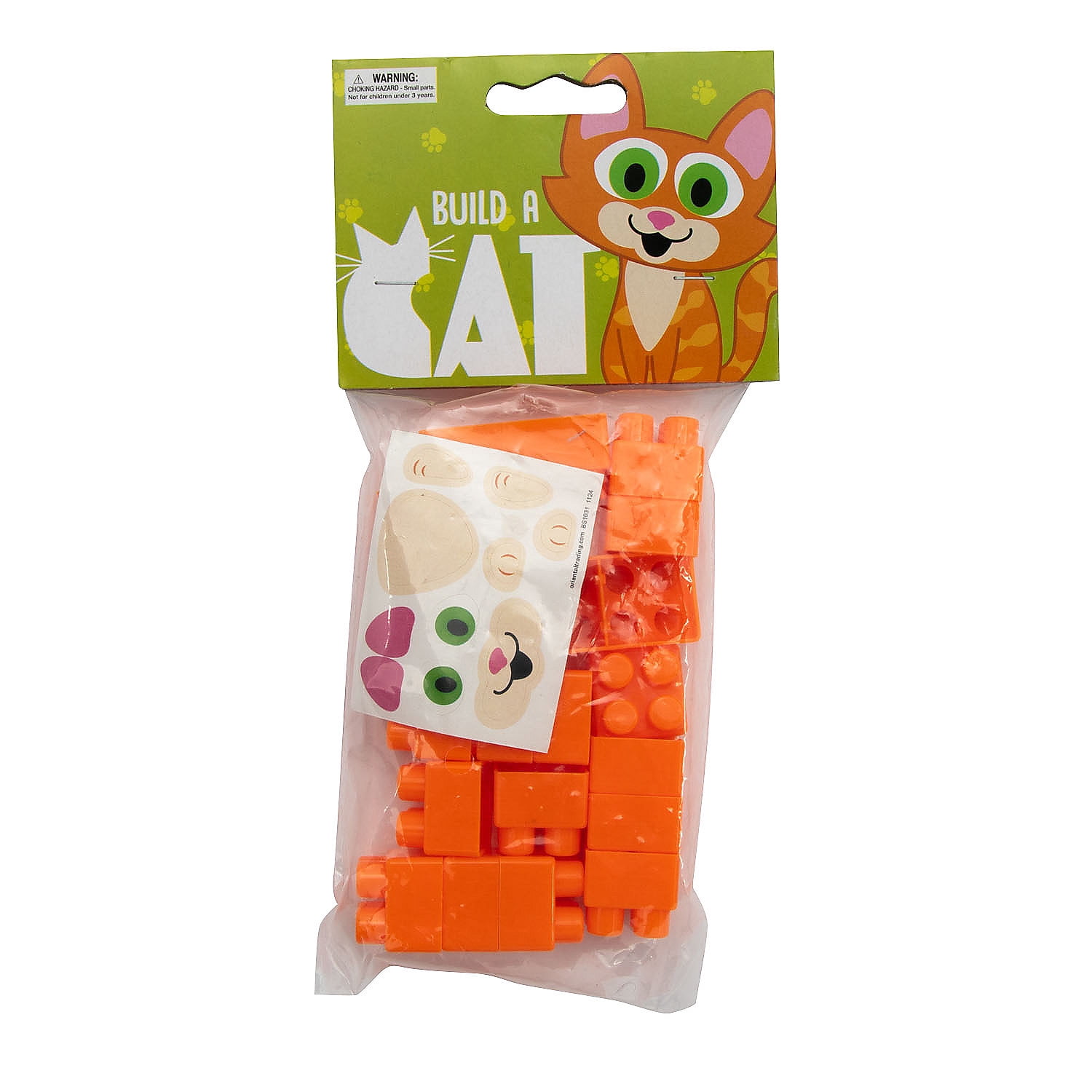Fun Express Cool Cat Orange Plastic Building Brick Handout for 12 ...