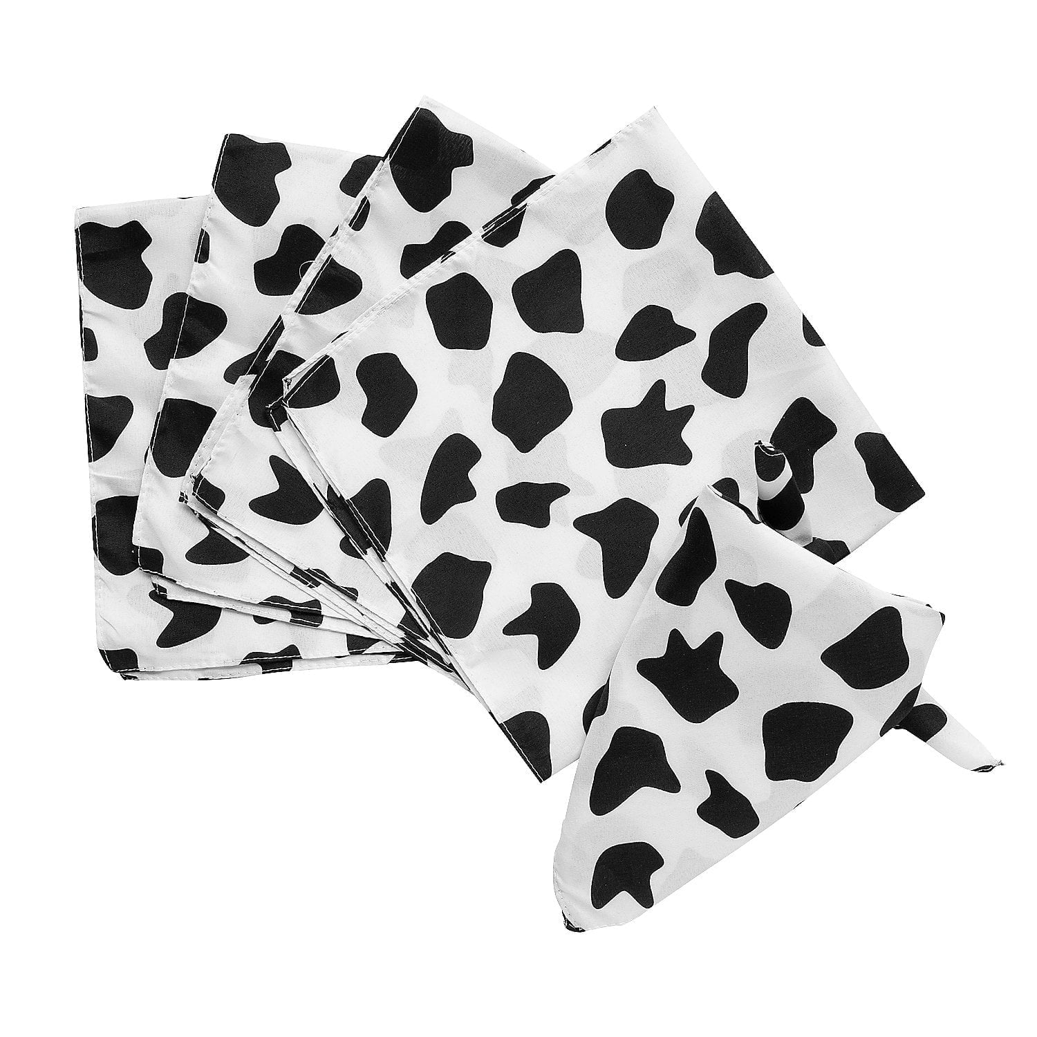 Fun Express Cow Print Bandanas - Trendy Animal Print Fashion Accessory ...