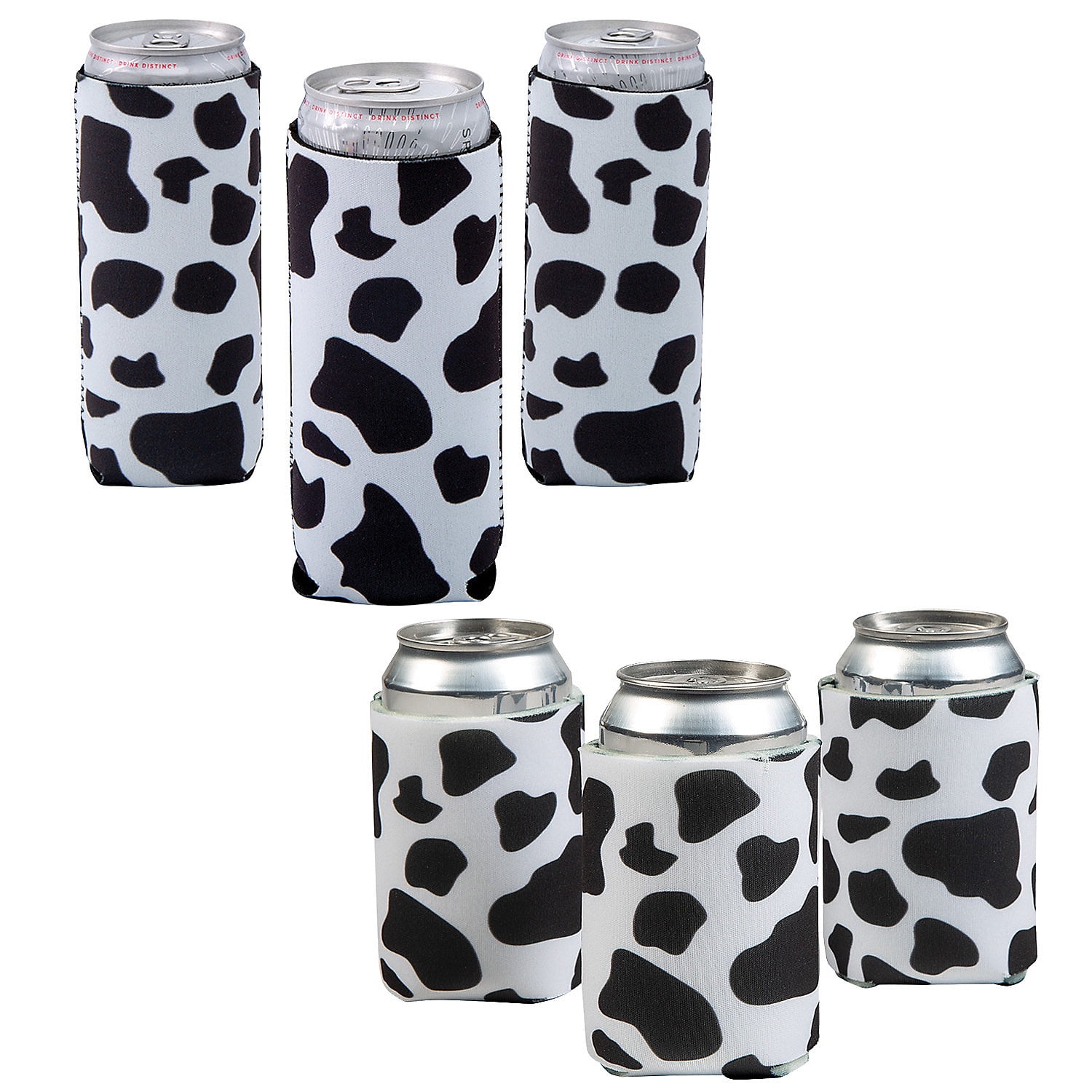 Fun Express Cow Print Regular & Slim Fit Can Cooler Kit 24 Pieces ...