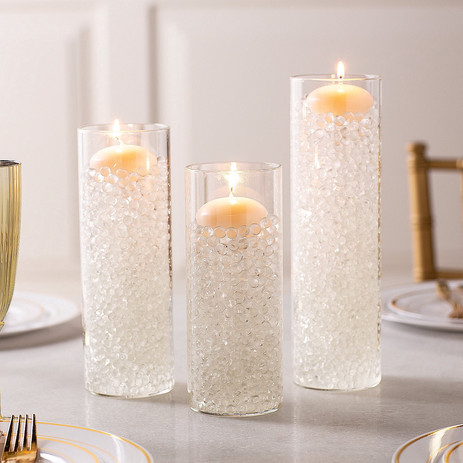Fun Express Cylinder Vases with Floating Candles Decorating Kit - 39 Pc ...
