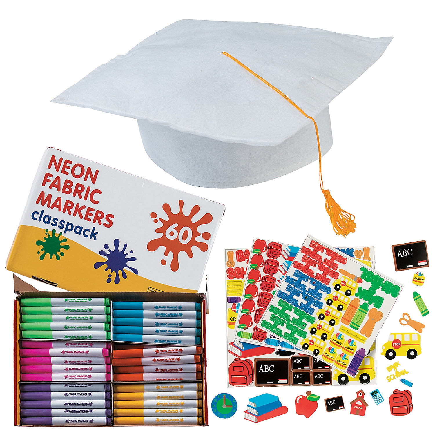 Fun Express DIY Elementary Graduation Cap Decorating Kit for 12 ...