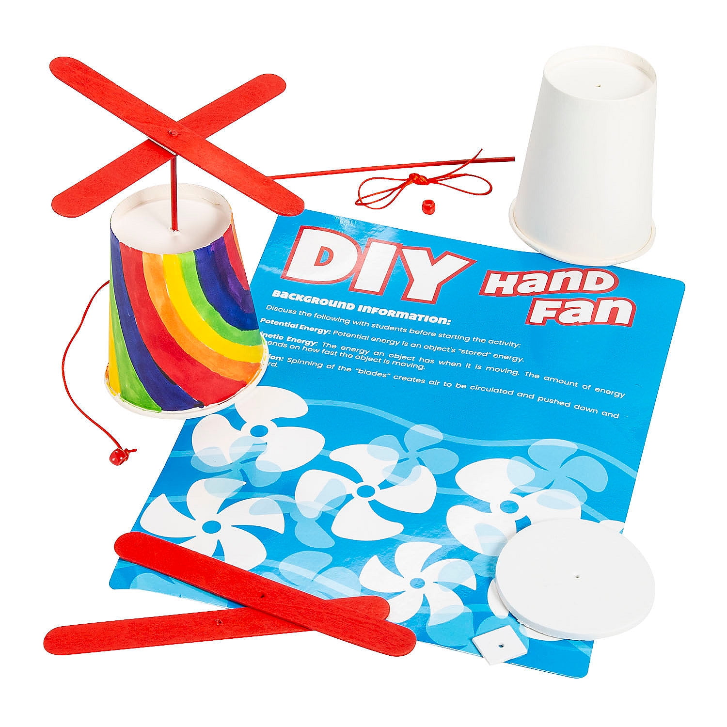 Fun Express DIY STEAM Hand Fan Learning Activity Craft Kit - Makes 12 ...