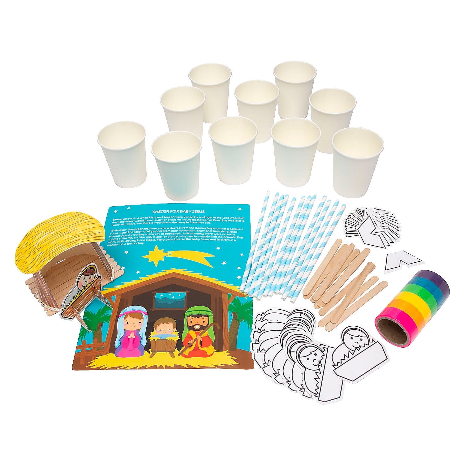 Fun Express DIY STEM Nativity Craft Kit for 10 - Walmart.com