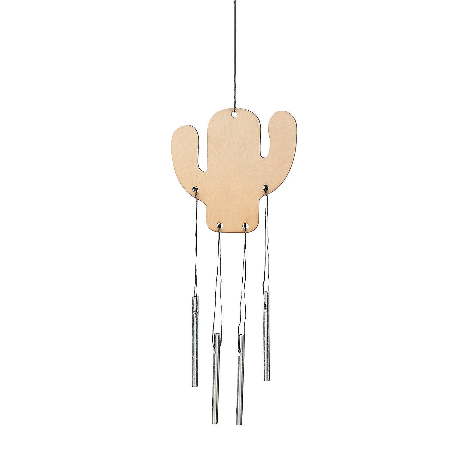 Fun Express DIY Unfinished Wood Cactus Wind Chimes Craft Kit - Easy-to ...