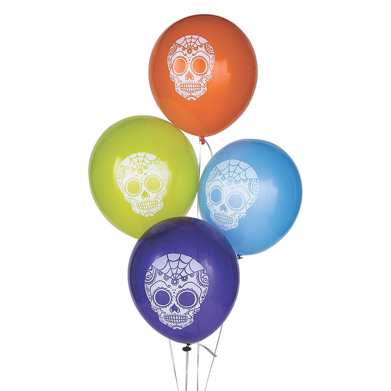 Fun Express Day Of The Dead Latex 11" Multi-color Skull Halloween ...