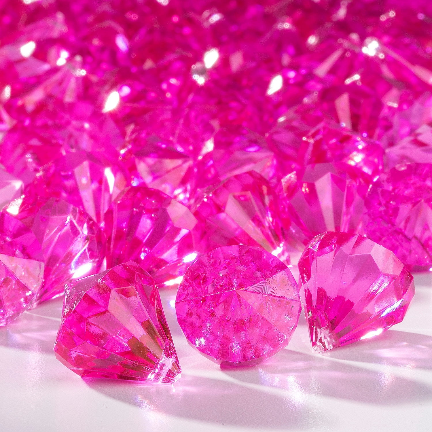 Fun Express Diamond-Shaped Pink Gems Bulk 100 Pc - Walmart.com