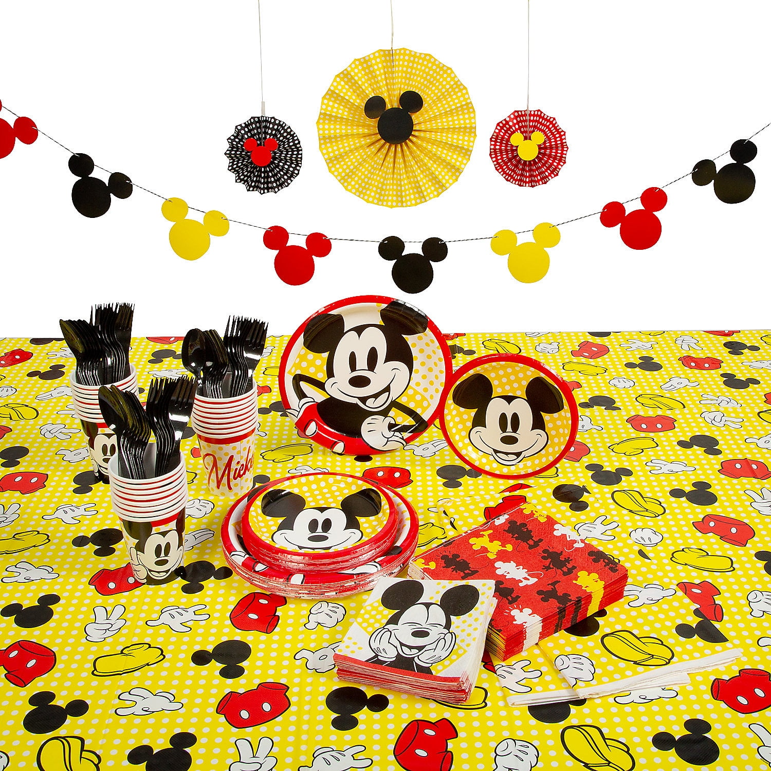 Fun Express Disney’s Mickey Mouse Party Tableware Kit for 24 Guests ...