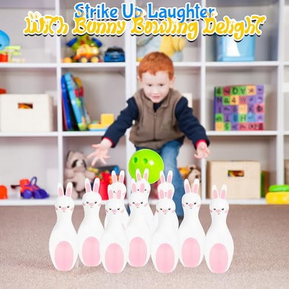 Fun Express Easter Bunny Bowling Set - 10 Plastic pins and 2 Plastic ...