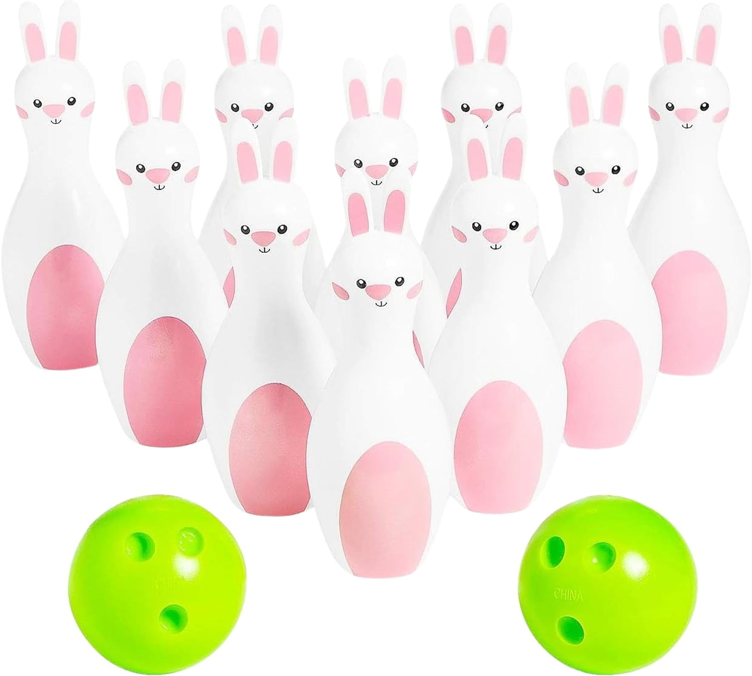 Fun Express Easter Bunny Bowling Set, 6 Plastic pins and 1 Plastic ...