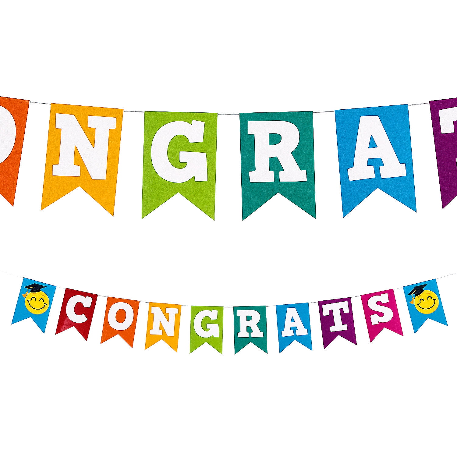 7 Ft. Elementary Graduation Congrats Ready-to-Hang Cardstock Pennant ...