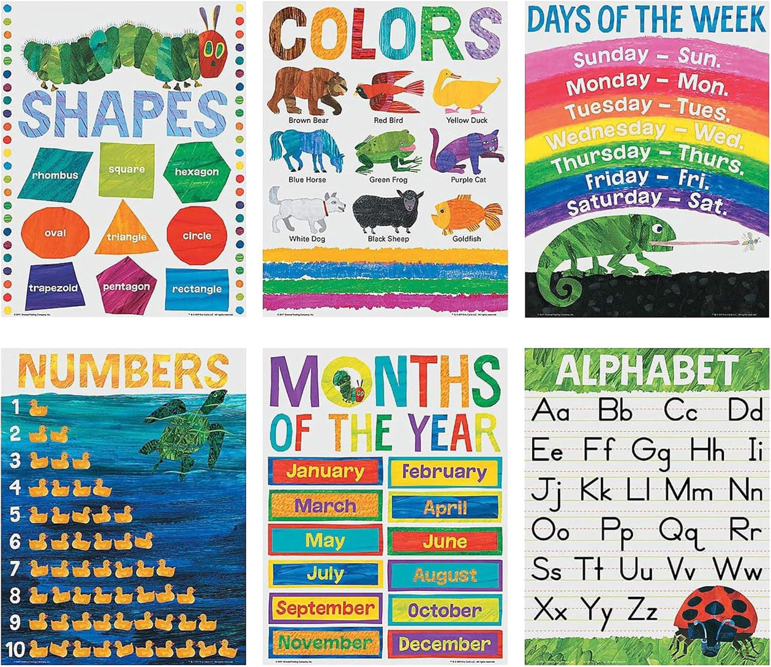 Fun Express Eric Carle Basic Skill Posters (set of 6) Classroom ...